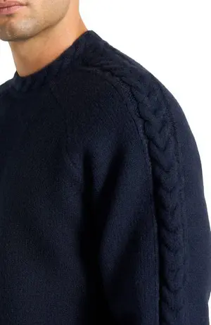 Manière De Voir Textured Raglan Knit Jumper - Navy