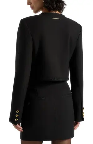 Manière De Voir Maniere De Voir Cropped Tailored Jacket With Braided Trim