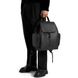 Manière De Voir Maloe Pebbled Leather Eiffel Clasp Backpack