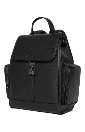 Manière De Voir Maloe Pebbled Leather Eiffel Clasp Backpack