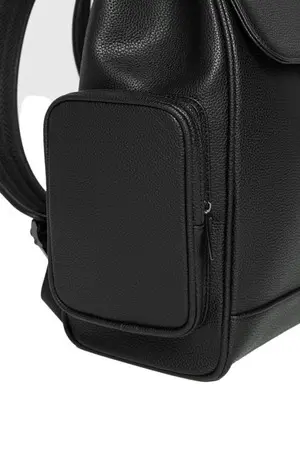 Manière De Voir Maloe Pebbled Leather Eiffel Clasp Backpack