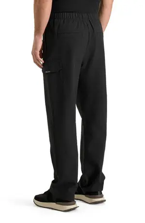 Manière De Voir Textured Cotton Cargo Trousers - Black