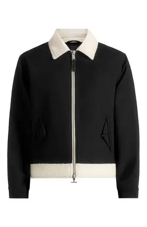 Manière De Voir Keith Twill Contrast Jacket With Wool Detailing