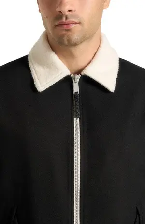 Manière De Voir Keith Twill Contrast Jacket With Wool Detailing
