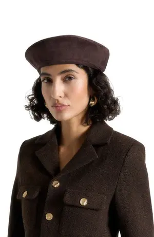Manière De Voir Manier De Voir Suede Beret - Brown