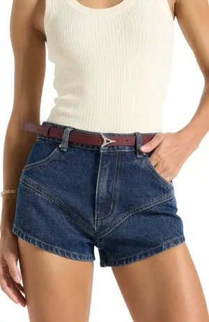 Manière De Voir Maniere De Voir Eiffel Slim Leather Belt - Red