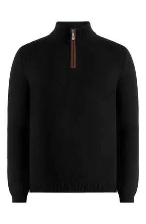 Manière De Voir Quarter Zip Knit Jumper With Contrast Detailing