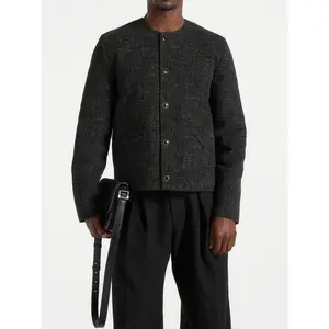 Manière De Voir Textured Bomber Cardigan - Black