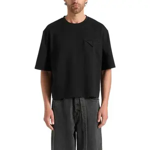 Manière De Voir Leon Boxy Cropped T-shirt - Black