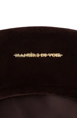 Manière De Voir Maniere De Voir Anya Velvet Beret - Brown