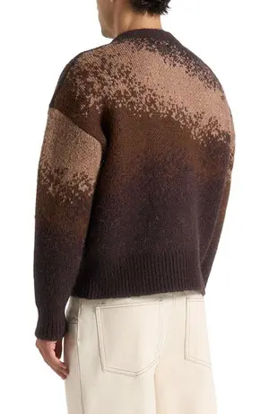 Manière De Voir Ombré Wool Blend Crewneck Sweater