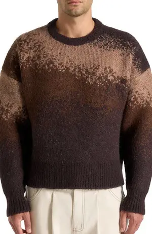 Manière De Voir Ombré Wool Blend Crewneck Sweater