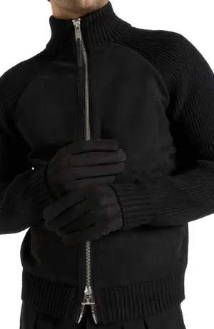 Manière De Voir Manier De Voir Mario Suede Gloves - Black