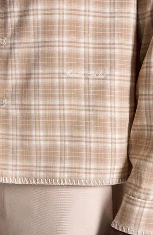 Manière De Voir Blake Whipstitch Check Shirt - Beige