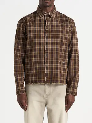Manière De Voir Blake Whipstitch Check Shirt - Brown