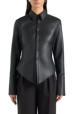 Manière De Voir Vegan Leather Cinch Shirt