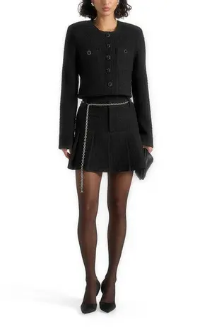 Manière De Voir Edith Tweed Pleated Skort With Chain Detail