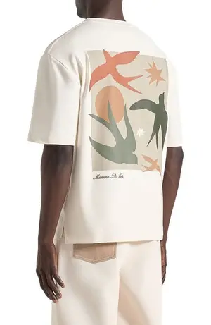 Manière De Voir Thibault Bird Detail Cotton T-shirt - Cream