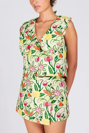 RACHEL ANTONOFF Georgia Top With Floral Embroidery