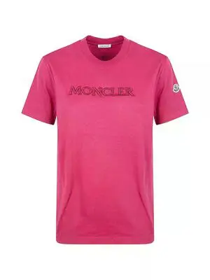 Moncler Embroidered Logo T-shirt - Pink