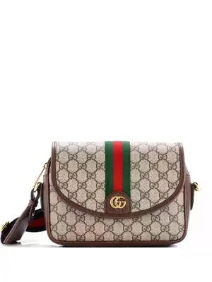 Gucci Ophidia Flap Shoulder Bag Gg Coated Canvas