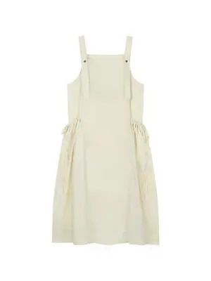 STUDIO TOMBOY Square Neck Sleeveless Dress With Drawstring Waist - Neutrals