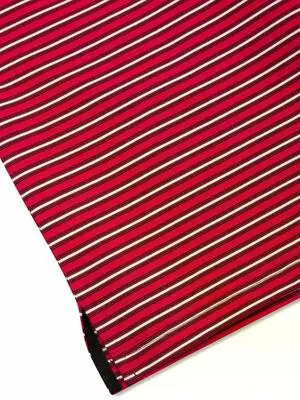STUDIO TOMBOY Striped Short-sleeve Polo Shirt With Contrast Collar - Red