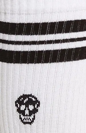 Alexander McQueen Skull Stripe Crew Socks