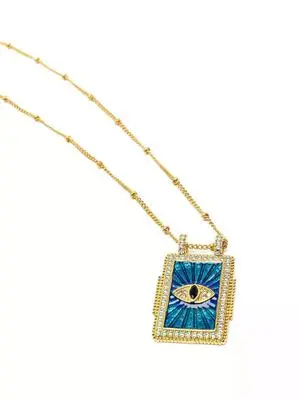 NIALAYA JEWELRY Tone Evil Eye Pendant Necklace With Crystal Embellishment