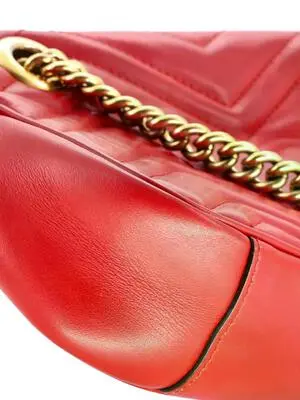 Gucci Matelassé Leather Mini Crossbody Bag - Red