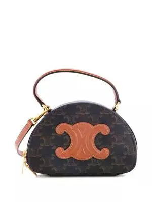 Celine Half Moon Case Triomphe Coated Canvas With Leather Pouch