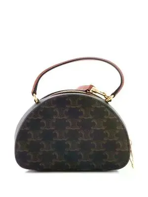 Celine Half Moon Case Triomphe Coated Canvas With Leather Pouch