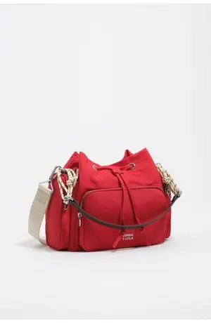 Bimba Y Lola Nylon Structure Crossbody Bag - Red