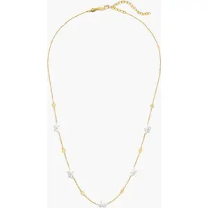 YOJ Gold Plated Flower Chain Necklace - Two Tone