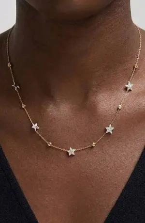 YOJ Gold Plated Flower Chain Necklace