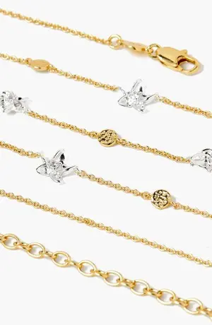 YOJ Gold Plated Flower Chain Necklace