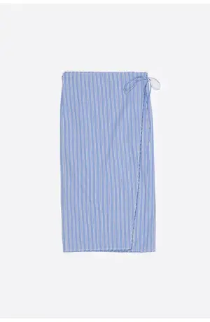 Bimba Y Lola Cotton Striped Sarong Midi Skirt