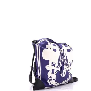 Hermès Silky City Bag Printed Silk And Leather Pm - Blue