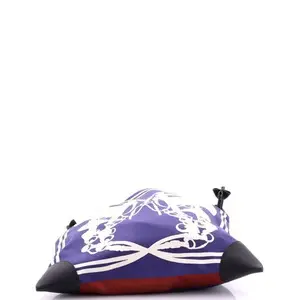 Hermès Silky City Bag Printed Silk And Leather Pm - Blue