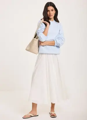 Mint Velvet Embroidered Crewneck Sweatshirt - Blue