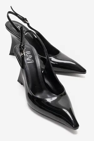 PROLOGUE SHOES Felon Slingback Wedge Pump - Black