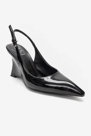 PROLOGUE SHOES Felon Slingback Wedge Pump - Black