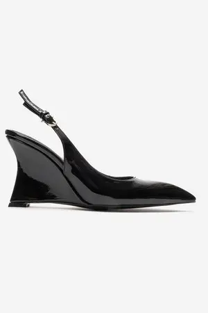 PROLOGUE SHOES Felon Slingback Wedge Pump - Black
