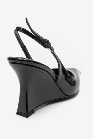 PROLOGUE SHOES Felon Slingback Wedge Pump - Black