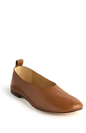 NEIL J. RODGERS Sabby Flat In Italian Nappa Leather - Cognac