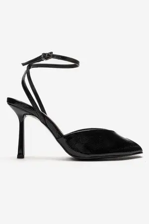 PROLOGUE SHOES Ankle Strap Stiletto Pump - Black