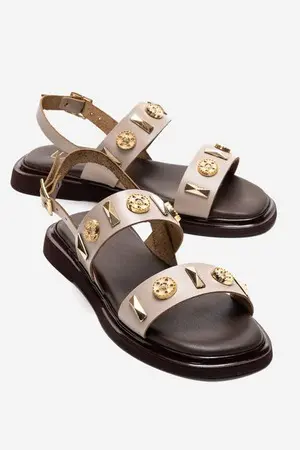 FOREVER & ALWAYS SHOES Libera Leather Sandal - Beige