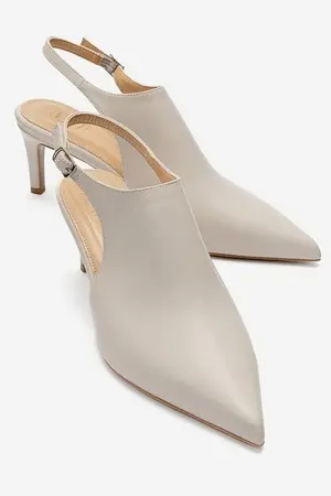 PROLOGUE SHOES Vosalie Slingback Stiletto Pump - Ecru