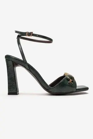 PROLOGUE SHOES Franca Block Heel Sandal - Green