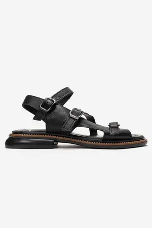 FOREVER & ALWAYS SHOES Morez Leather Sandal - Black